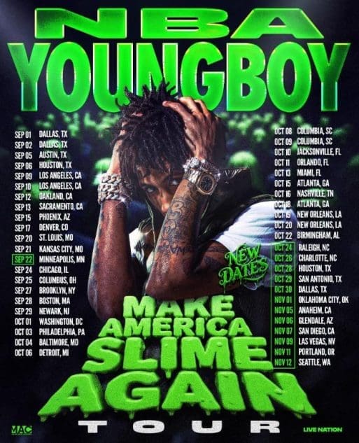 NBA YoungBoy Adds 13 New Tour Dates Including the Honda Center in ...